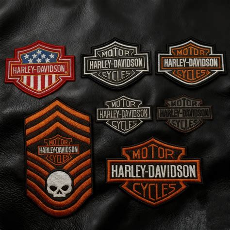 Harley Davidson Motorcycle Logo Embroidery Patch With Velcro Diy