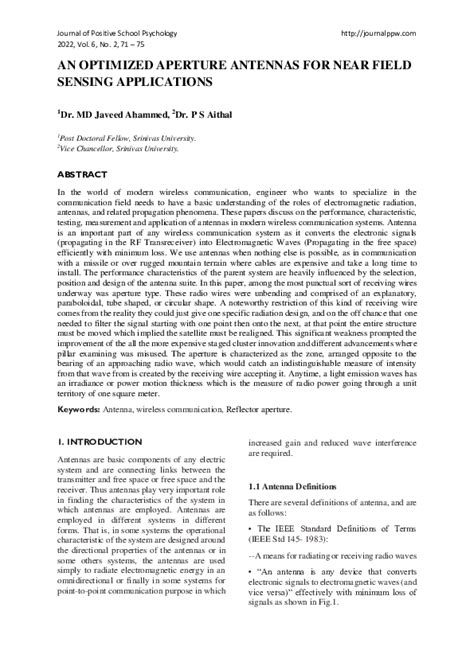 Pdf An Optimized Aperture Antennas For Near Field Sensing Applications