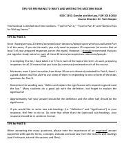 Midterm Exam Tips Pdf TIPS FOR PREPARING TO WRITE AND WRITING THE MIDTERM EXAM SOSC 1350