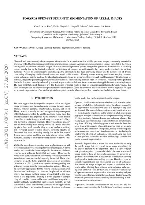 Pdf Towards Open Set Semantic Segmentation Of Aerial Images