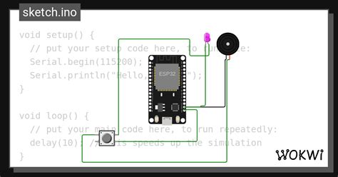 Pushbutton Led Buzzer Wokwi Arduino And ESP32 Simulator