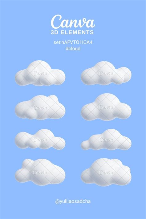 Canva Elements Keyword For 3d Cloud Illustrations By Yuliiaosadcha