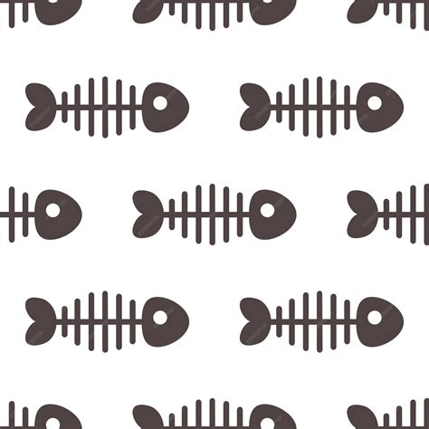 Premium Vector Cartoon Fishbone Pattern