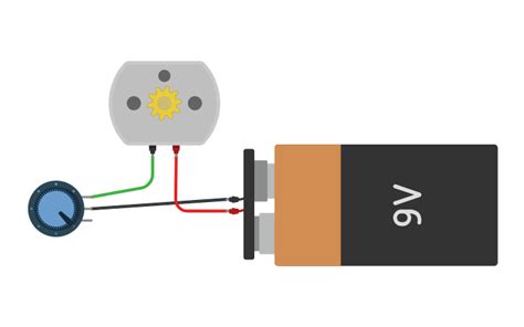 circuit design potentiometer to control the speed of a dc motor tinkercad