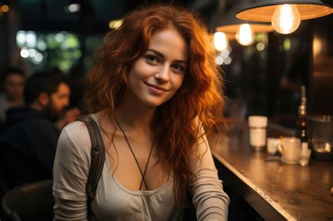 Well Done Girl Smiling Redhead Flashing And Showing The Thumbs As And