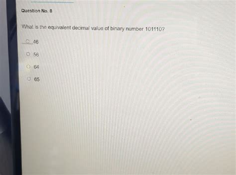 Question No What Is The Equivalent Decimal StudyX