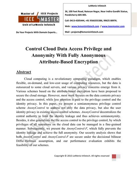 Control Cloud Data Access Privilege And Anonymity With Fully Anonymous