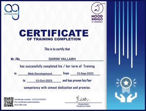 Garini Vallabh On Linkedin Happy With My Completion Of Web Development Training At Acmegrade