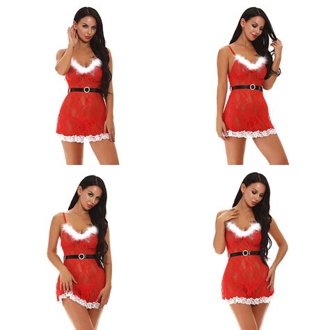 Рождественское сексуальное женское бельё Комплект комбинация эротическое сексуальное женское