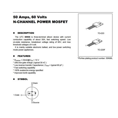 ขาย Mosfet IRF50N06 มอสเฟส IRF50N06 ราคา 15.00 บาท - ขายอุปกรณ์ ...