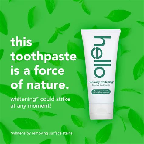Hello Whitening Toothpaste Natural Mint And Tea Tree 110g Woolworths