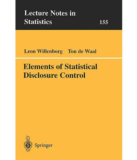 elements of statistical disclosure control buy elements of statistical