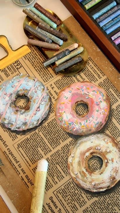 오일파스텔로 그린 도넛 도너츠그리기 Youtube