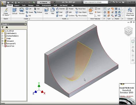 Autodesk Inventor 3d Sketch Intersection Curves Youtube