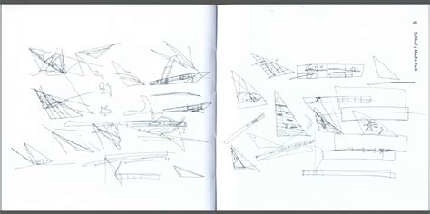 扎哈哈迪的建筑设计手绘草稿pdf图集 Zahahadidskizzensketchesarchitecture 资料综合 设计e周