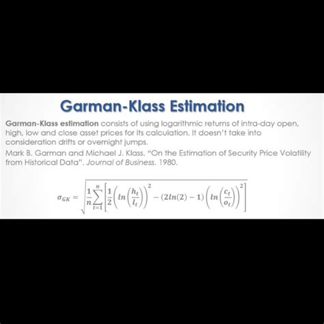 Garman Klass Volatility Estimator For Options Trading Aif Trading