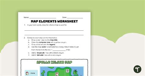 Map Elements Worksheet Teach Starter Worksheets Library