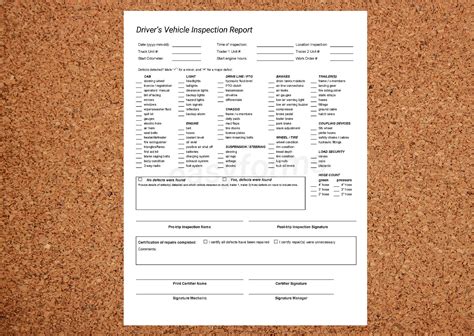 Truck Driver Inspection Report Daily Vehicle Inspection Checklist