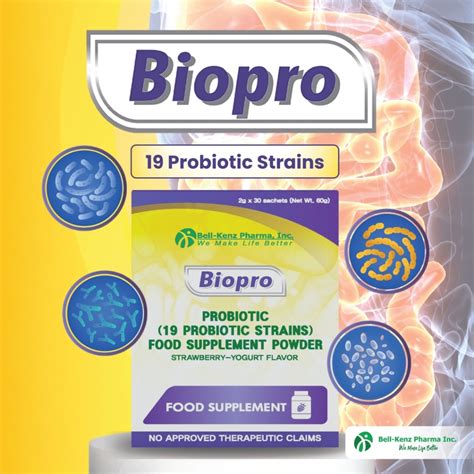 Biopro 19 Probiotic Strains Food Supplement Powder 30 Pcs Shopee