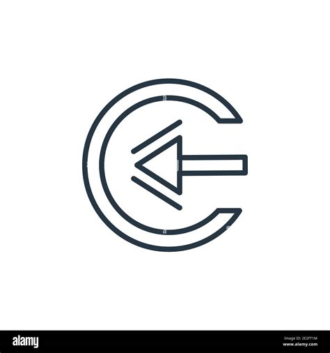 Left Direction Outline Vector Icon Thin Line Black Left Direction Icon