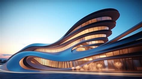 Premium Photo Abstract Modern Architecture With Wavy Facade 3d Render