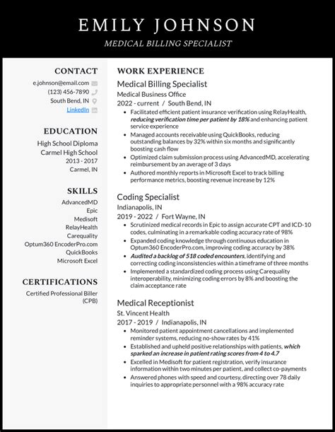 7 Medical Billing Resume Examples Built For 2024