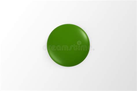 Green Colored Glossy Round Badge Or Button On White Background For Graphic Design Stock
