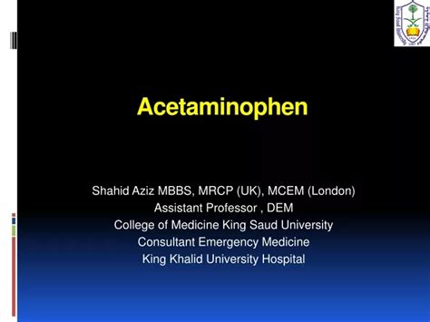 Ppt Acetaminophen Poisoning Clinical Perspectives And Management Powerpoint Presentation Id