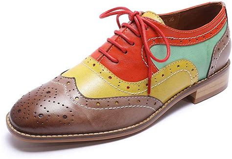 Mona Flying Womens Leather Perforated Lace Up Oxfords Brogue Wingtip