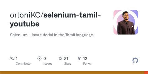 Github Ortonikcselenium Tamil Youtube Selenium Java Tutorial In The Tamil Language