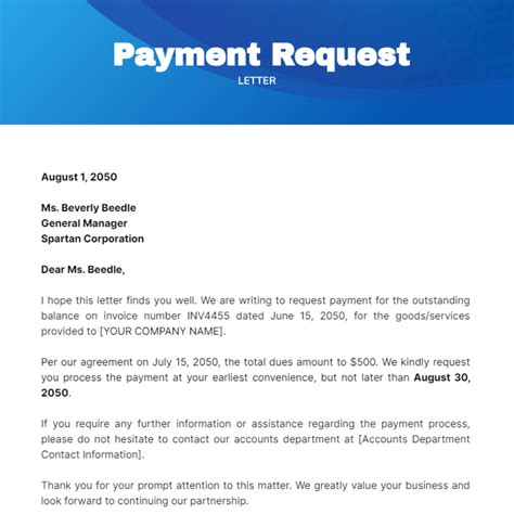 Payment Request Template