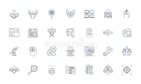 Collaborative Effort Line Icons Collection Synergy Partnership Collaboration Teamwork Unity