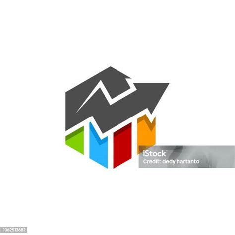 추상 화려한 육각 금융 로고입니다 가로 막대형 차트 또는 증권 거래소 아이콘 기호 재정 로고 템플릿 사용에 대 한 준비 0명에 대한 스톡 벡터 아트 및 기타 이미지 Istock