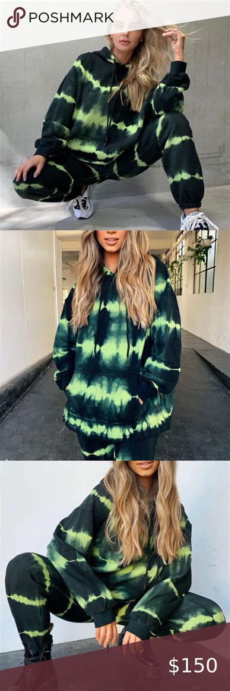 Nwt I Am Gia Green And Black Tie Dye Hoodie From Tigermist Tie Dye