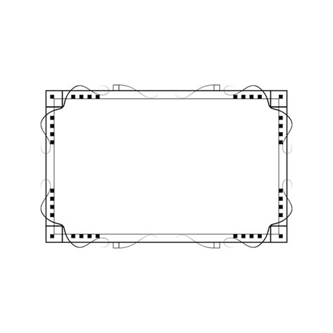 Premium Vector Abstract Black Simple Line Rectangular Frame Doodle