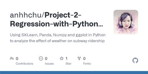 github anhhchu project 2 regression with python to analyze subway