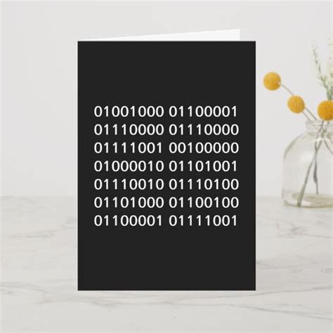 Happy Birthday Binary Code Card Zazzle Binary Code Happy