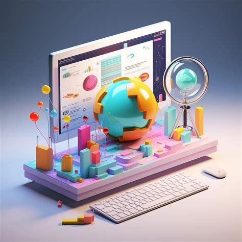 premium photo 3d rendered optimization web analytics