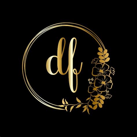 Premium Vector Df Initial Logo Wedding Handwriting Jewelry Logo Vector Template
