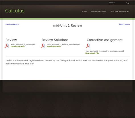 ap calculus ab unit 1 limits and continuity unit module lesson planet