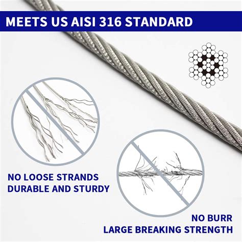 Clear String 600ft 18 Black Deck Railing Cable T316 Stainless Steel