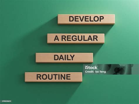 Develop A Regular Daily Routine Symbol Concept Words Develop A Regular Daily Routine On Wooden