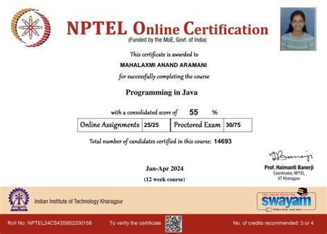 Mahalaxmi Aramani On Linkedin Nptel Java Nptel Programming