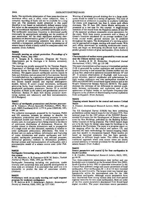 Pdf Theory Of Earthquake Premonitory And Fracture Processes Ed R