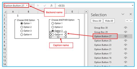 How To Insert And Use A Radio Button Option Button In Excel Biz