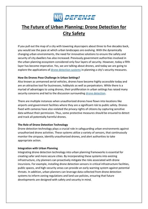 Ppt The Future Of Urban Planning Drone Detection For City Safety Powerpoint Presentation Id