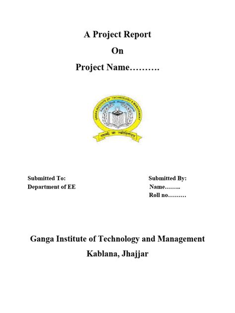 project report format 7th sem pdf