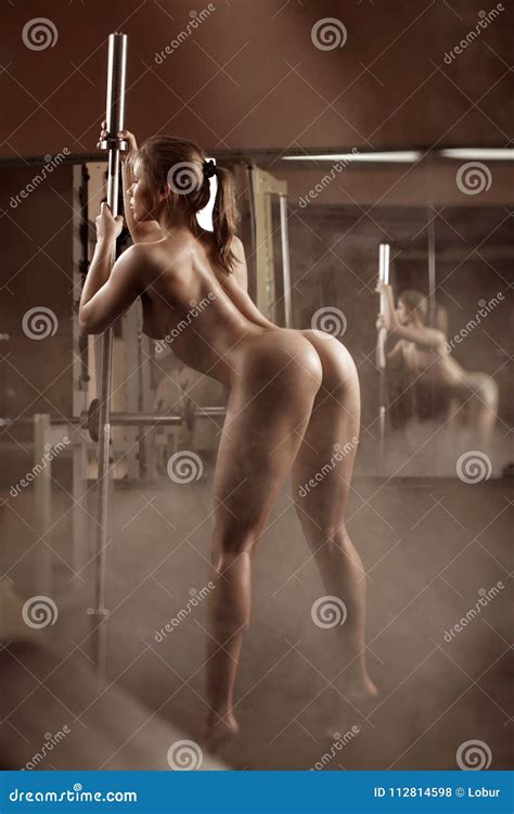 Nude Fitness Instructor In The Gym Stock Photo Image Of Dark Athlete