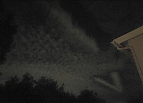 Massive V Shaped Cloud And Cigar Shaped Ufo Emits Light Beam Over