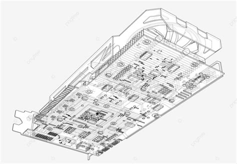 Gpu Card Outline Vector Technology Board Digital Vector Technology Board Digital PNG And